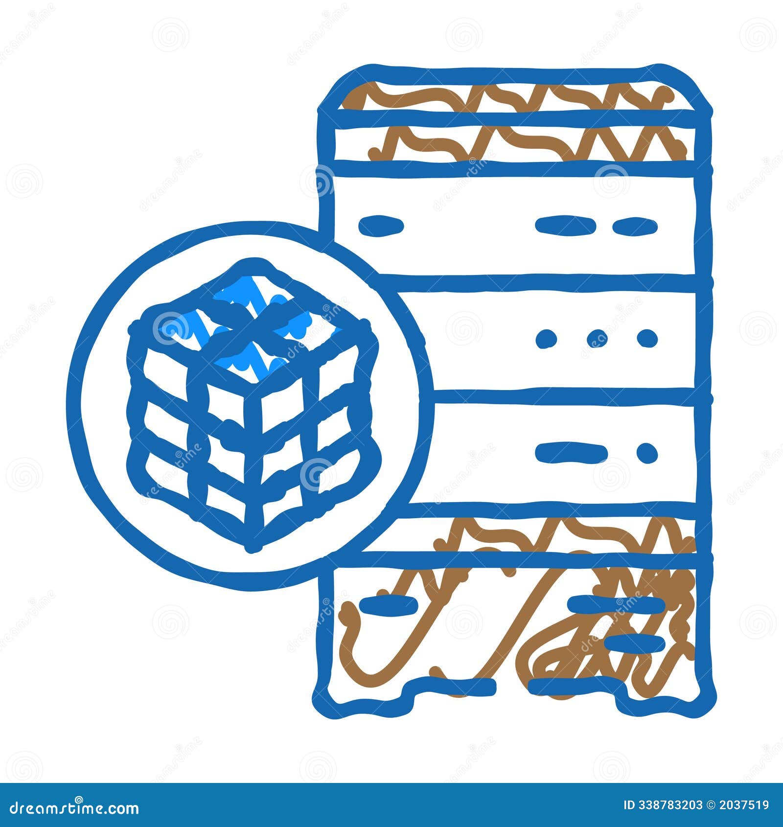 Data Clustering Database Icon Doodle Illustration Stock Vector ...