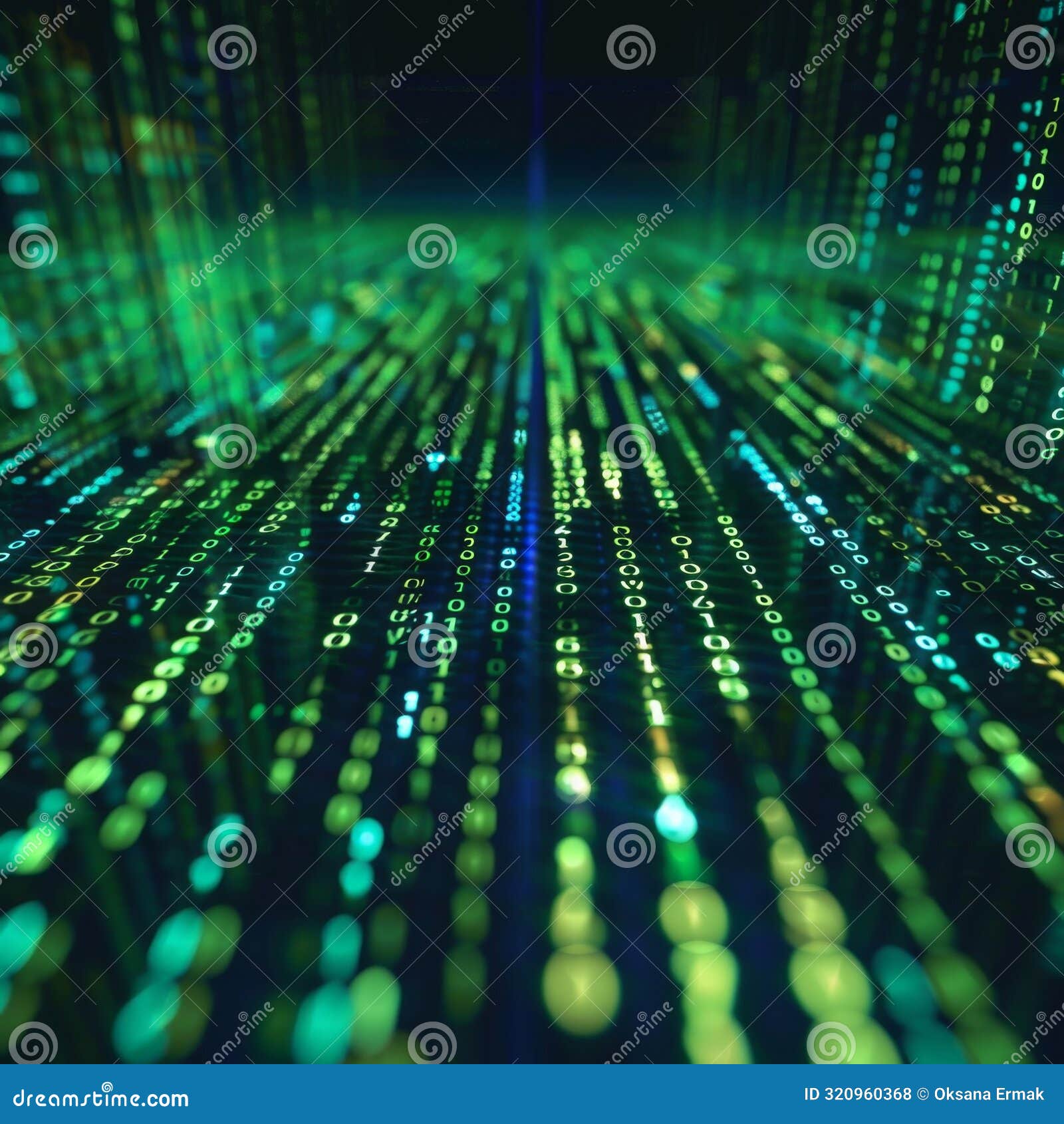 Data Code Binary Background, Digital Binary Data on Computer Screen, Matrix Pattern, Cyberspace ...