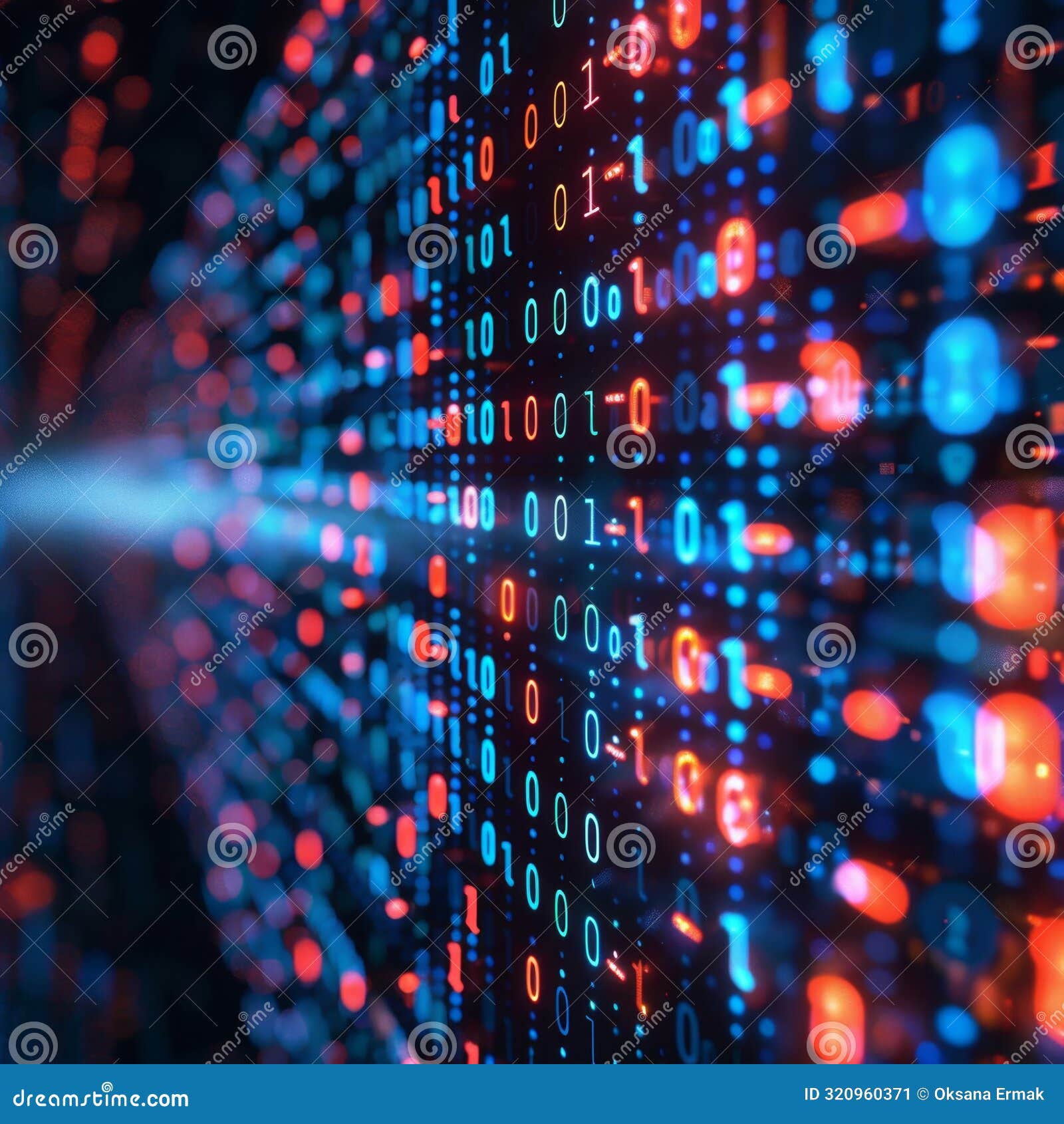 Data Code Binary Background Digital Binary Data On Computer Screen Matrix Pattern Cyberspace