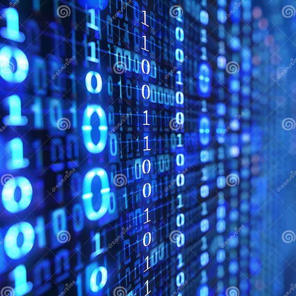 Data Code Binary Background Digital Binary Data On Computer Screen Matrix Pattern Cyberspace