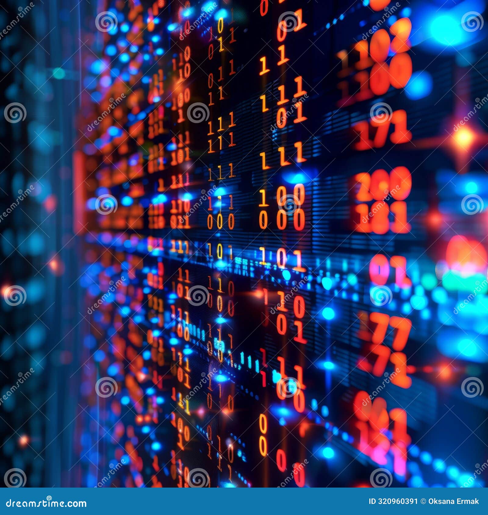 Data Code Binary Background Digital Binary Data On Computer Screen Matrix Pattern Cyberspace