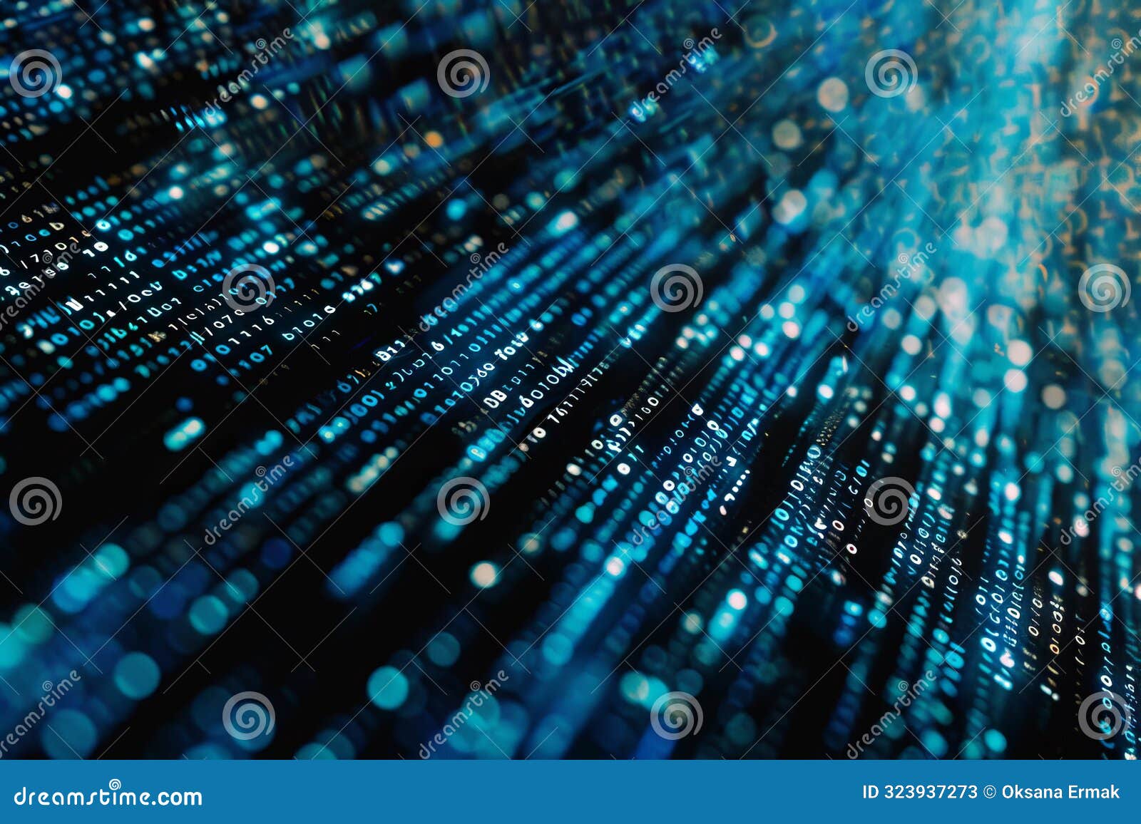 Data Code Binary Background Digital Binary Data On Computer Screen Matrix Pattern Cyberspace