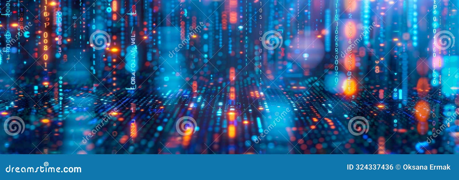 Data Code Binary Background Digital Binary Data On Computer Screen