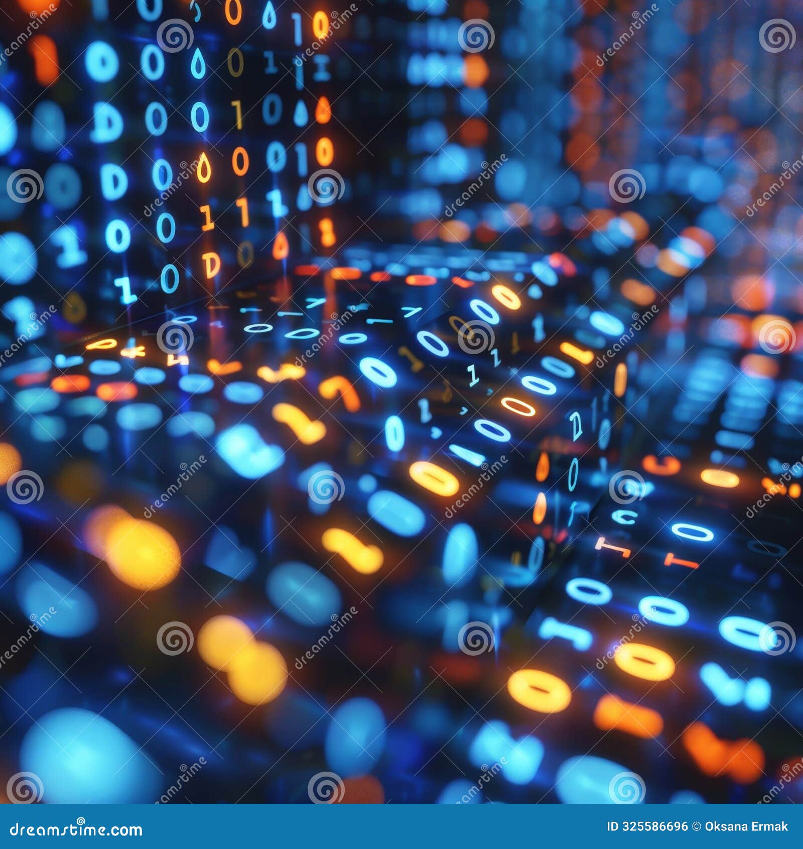 Data Code Binary Background Digital Binary Data On Computer Screen Matrix Pattern Cyberspace