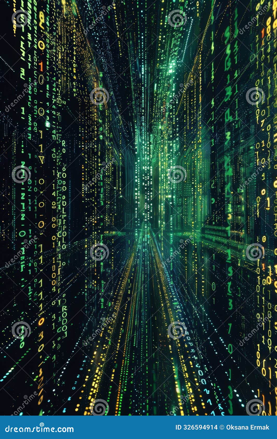 Data Code Binary Background Digital Binary Data On Computer Screen Matrix Pattern Cyberspace