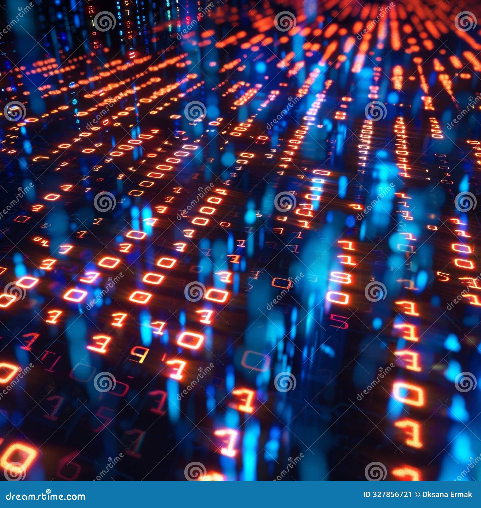 Data Code Binary Background, Digital Binary Data on Computer Screen, Matrix Pattern, Cyberspace ...