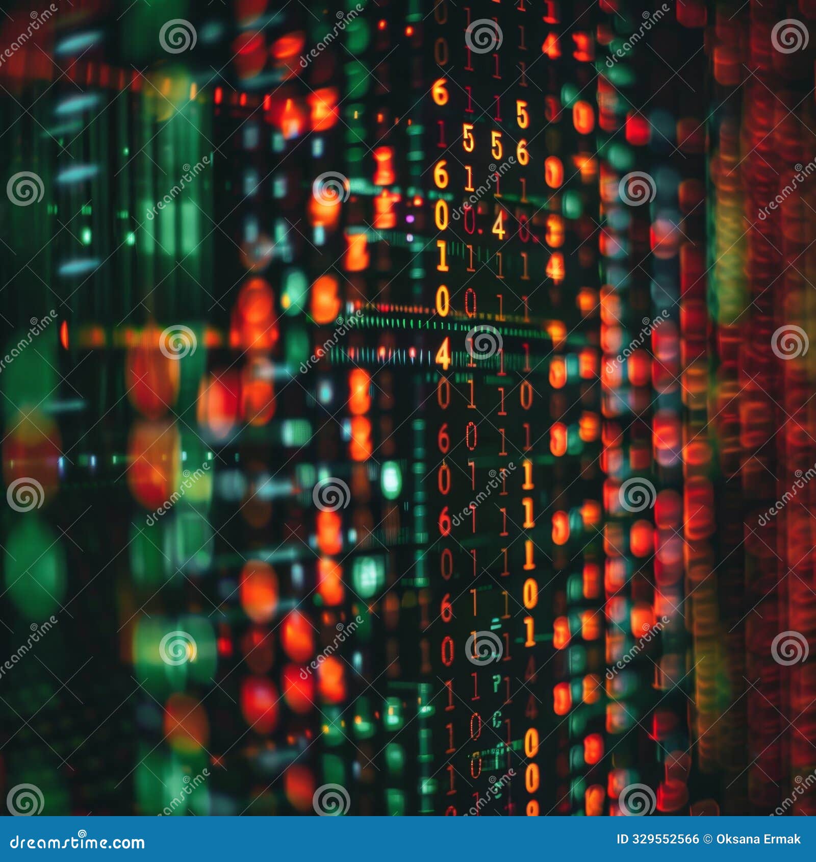Data Code Binary Background, Digital Binary Data on Computer Screen, Matrix Pattern, Cyberspace ...