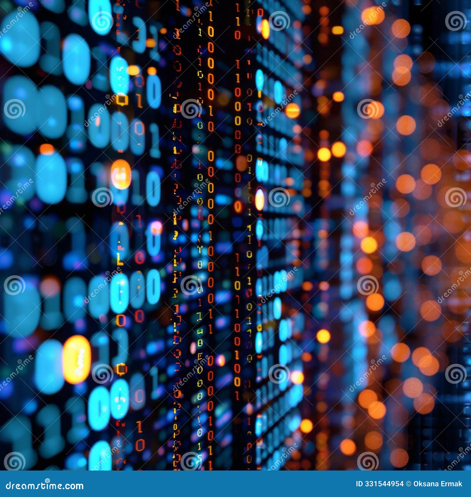 Data Code Binary Background Digital Binary Data On Computer Screen Matrix Pattern Cyberspace