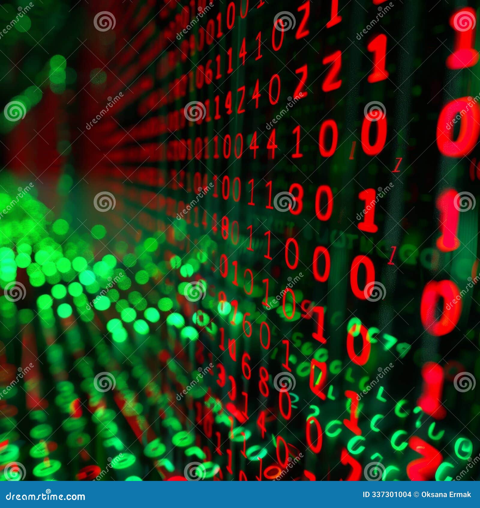 Data Code Binary Background, Digital Binary Data on Computer Screen, Matrix Pattern, Cyberspace ...