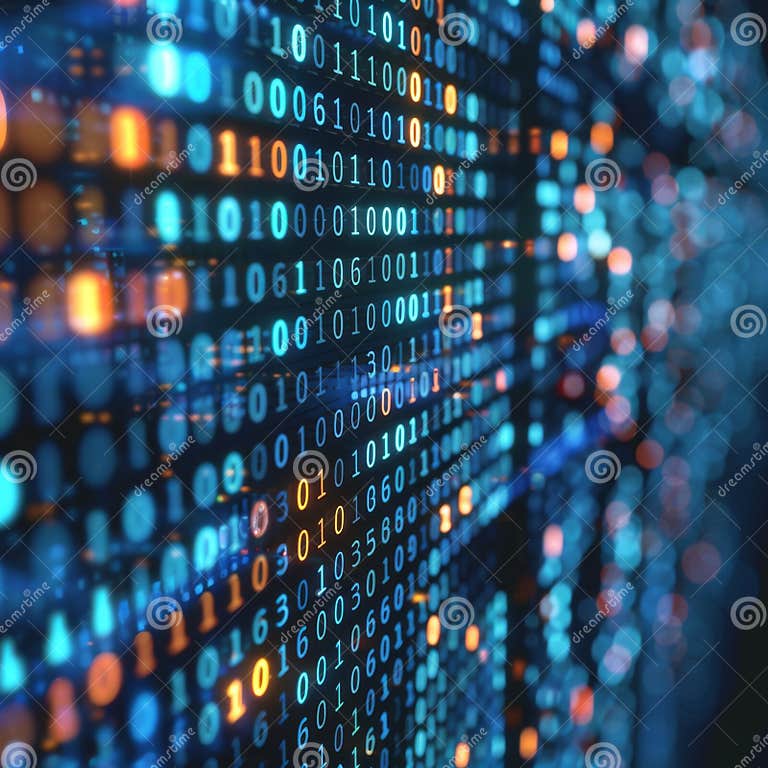 Data Code Binary Background, Digital Binary Data on Computer Screen ...