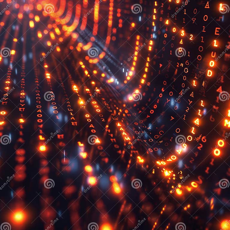 Data Code Binary Background, Digital Binary Data on Computer Screen, Matrix Pattern, Cyberspace ...