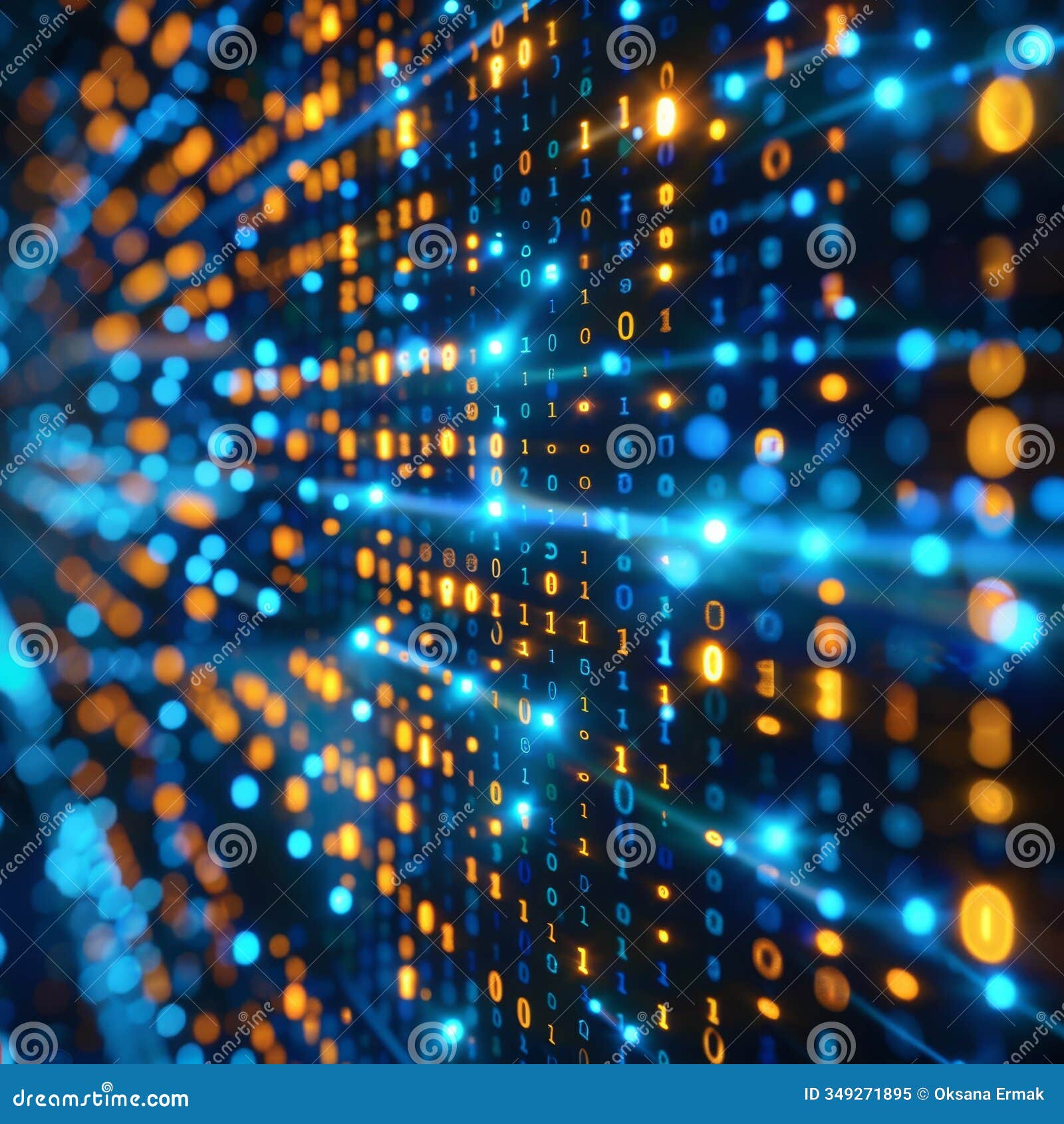 Data Code Binary Background, Digital Binary Data on Computer Screen, Matrix Pattern, Cyberspace ...