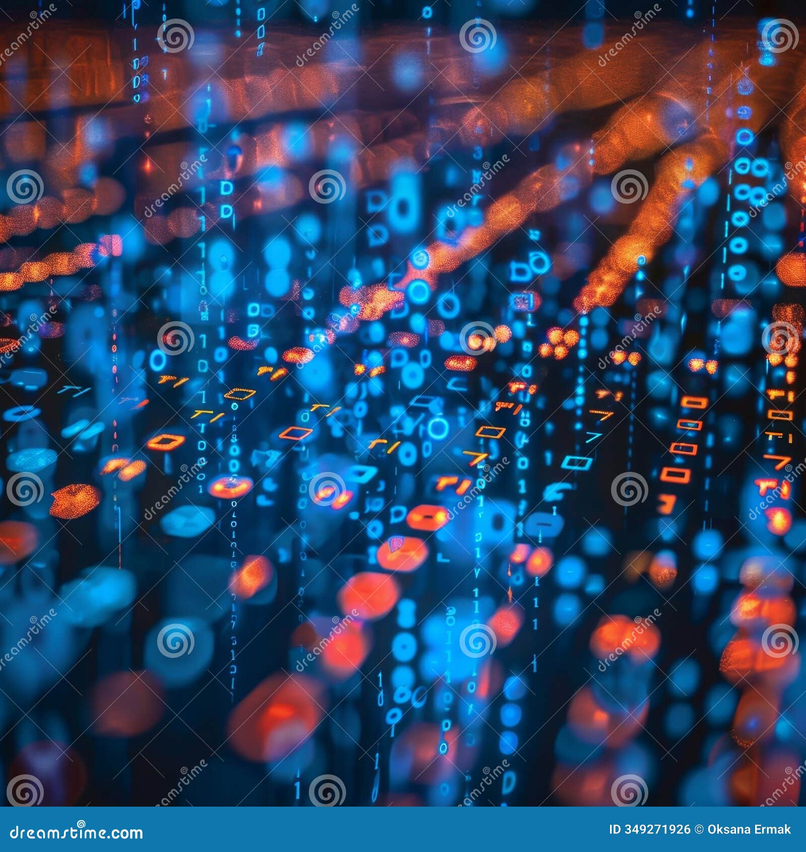 Data Code Binary Background, Digital Binary Data on Computer Screen, Matrix Pattern, Cyberspace ...