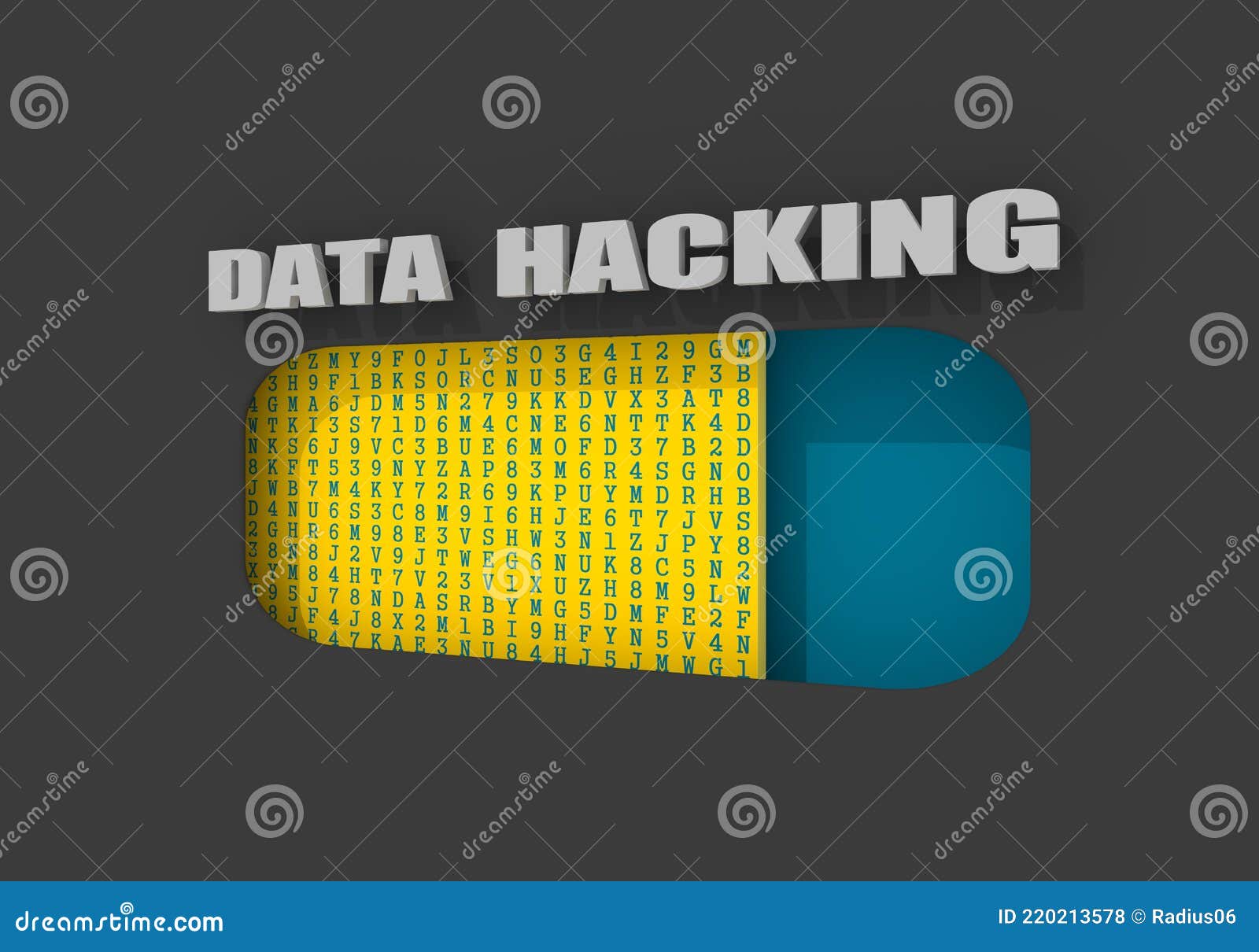 Data Hacking Process. Concept of Internet Technology Stock Illustration ...
