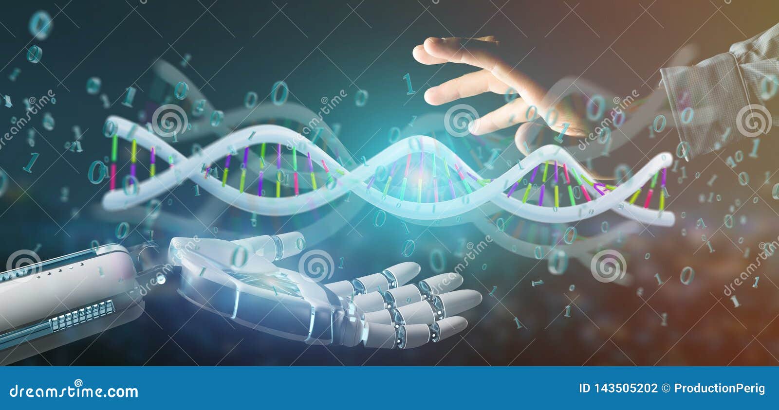 Data Coded Dna with Binary File Around 3d Rendering Stock Photo - Image ...