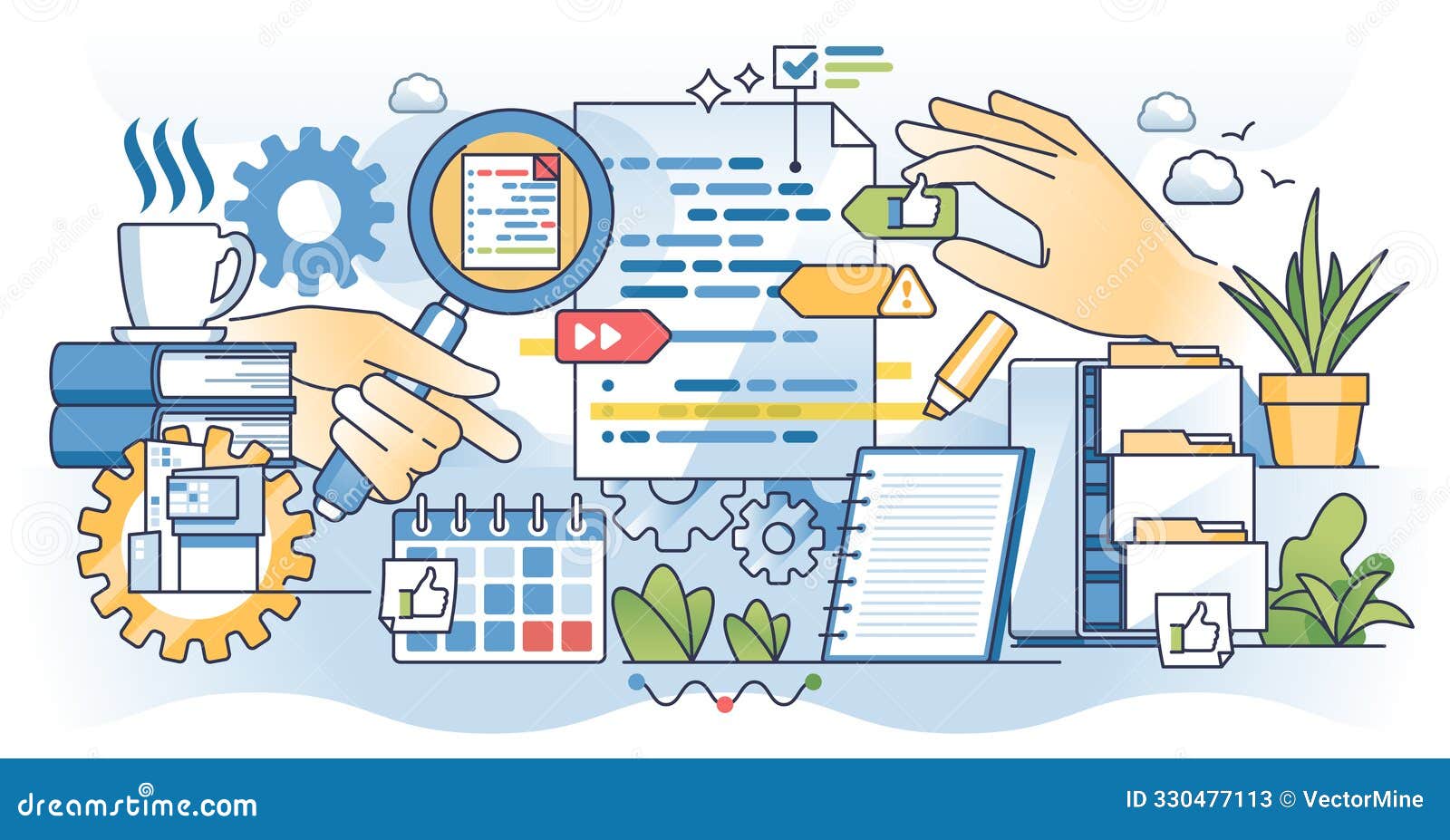Data Coding As Process of Converting Data for Analyze Outline Hands ...