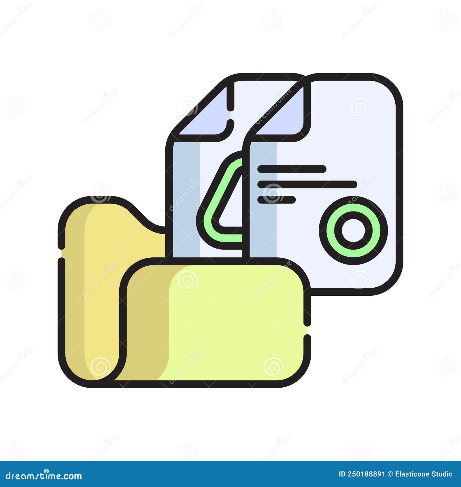 Data Collection Icon Vector Illustration. Flat Outline Cartoon. Cyber ...