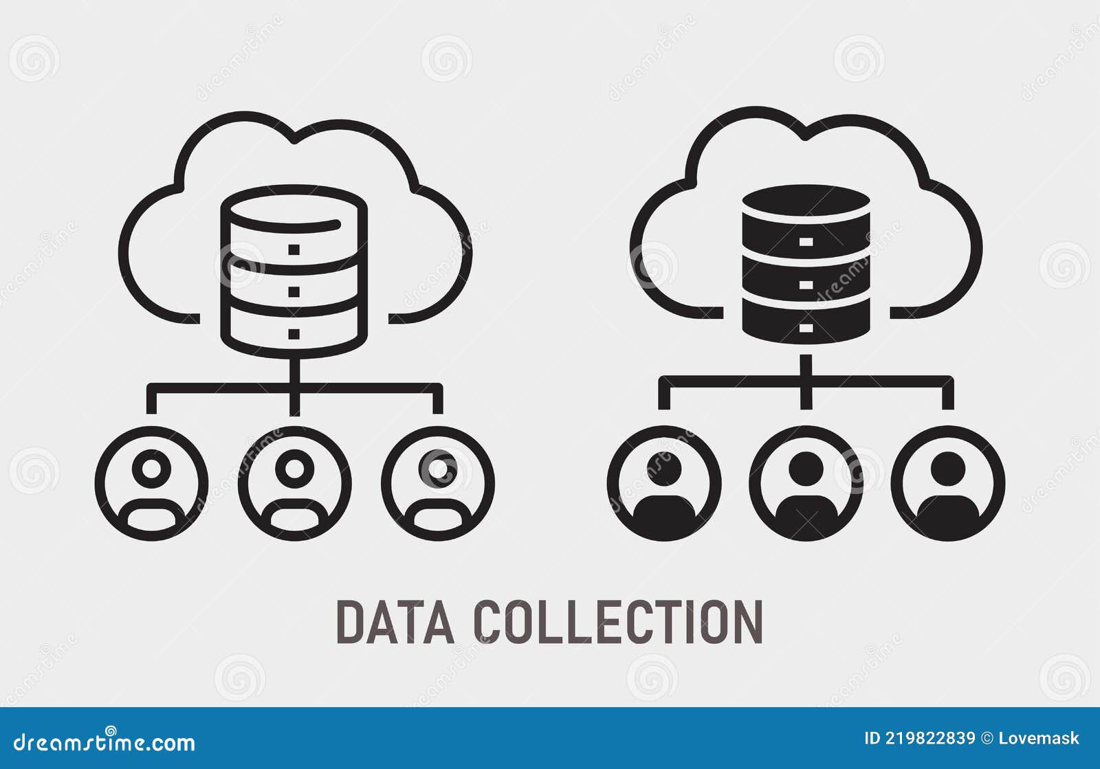 Data Collection Icon on White Background. Vector Illustration Stock ...