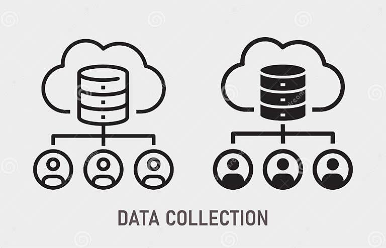 Data Collection Icon on White Background. Vector Illustration Stock ...