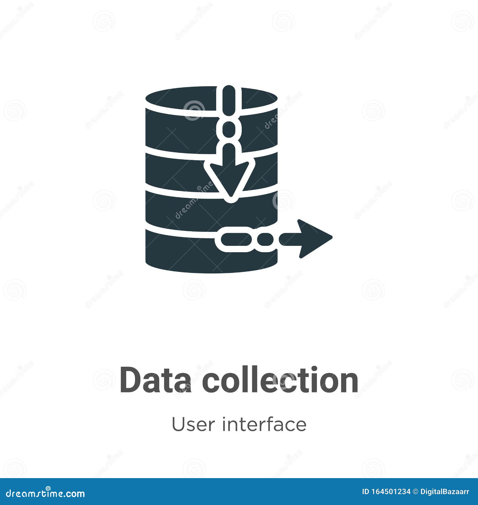 Data Collection Vector Icon on White Background. Flat Vector Data ...