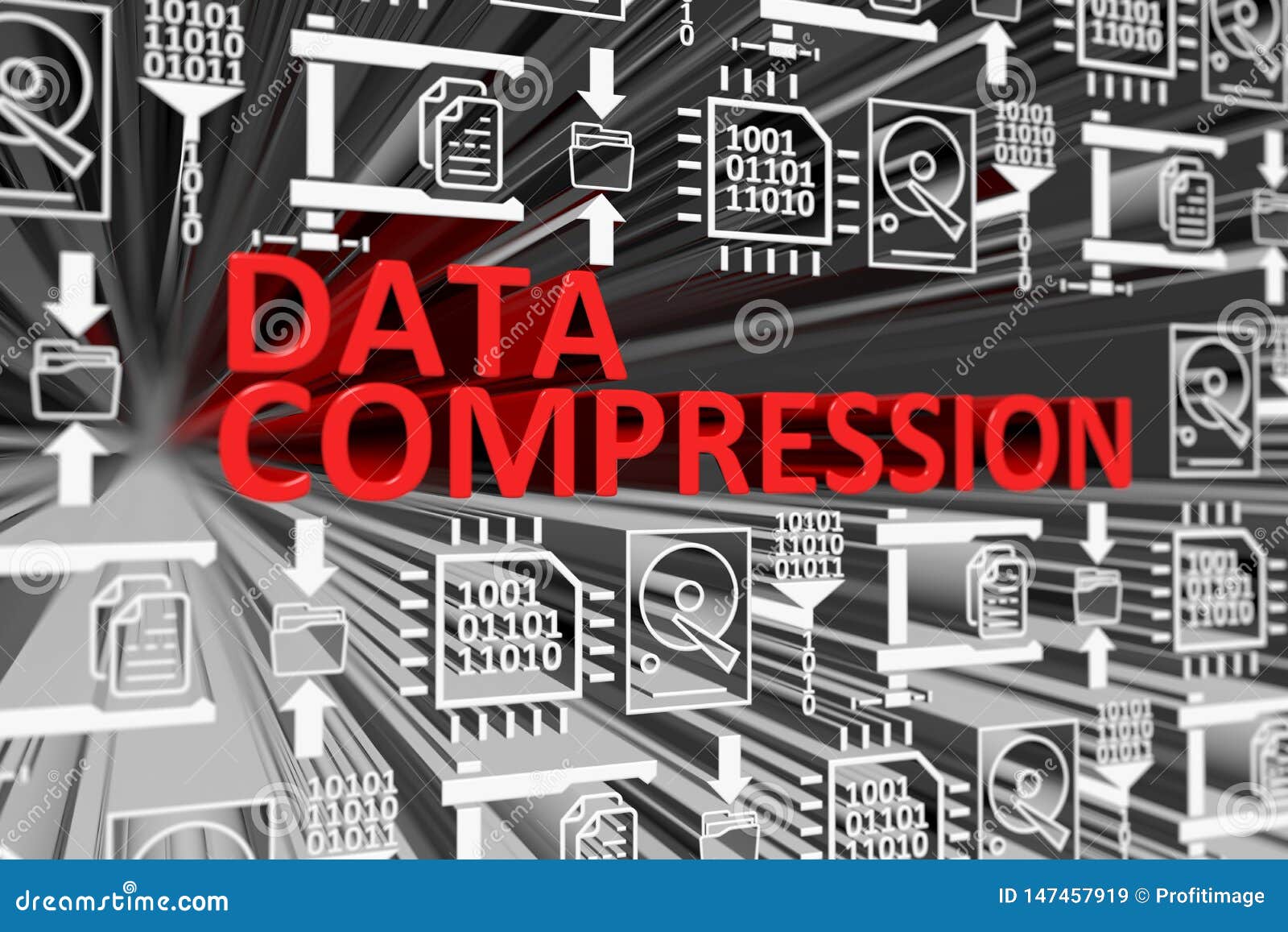 Data Compression Infographics Linear Icons Collection Vector