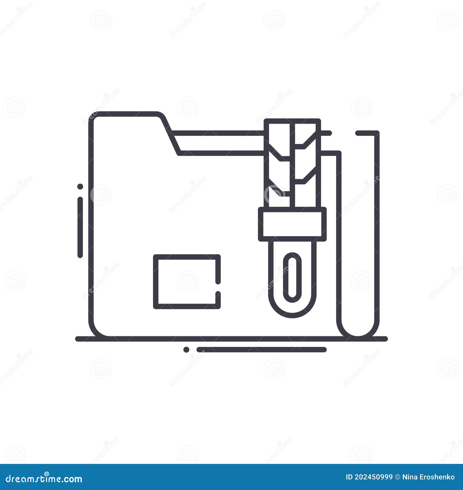 Data Compression Icon, Linear Isolated Illustration, Thin Line Vector ...