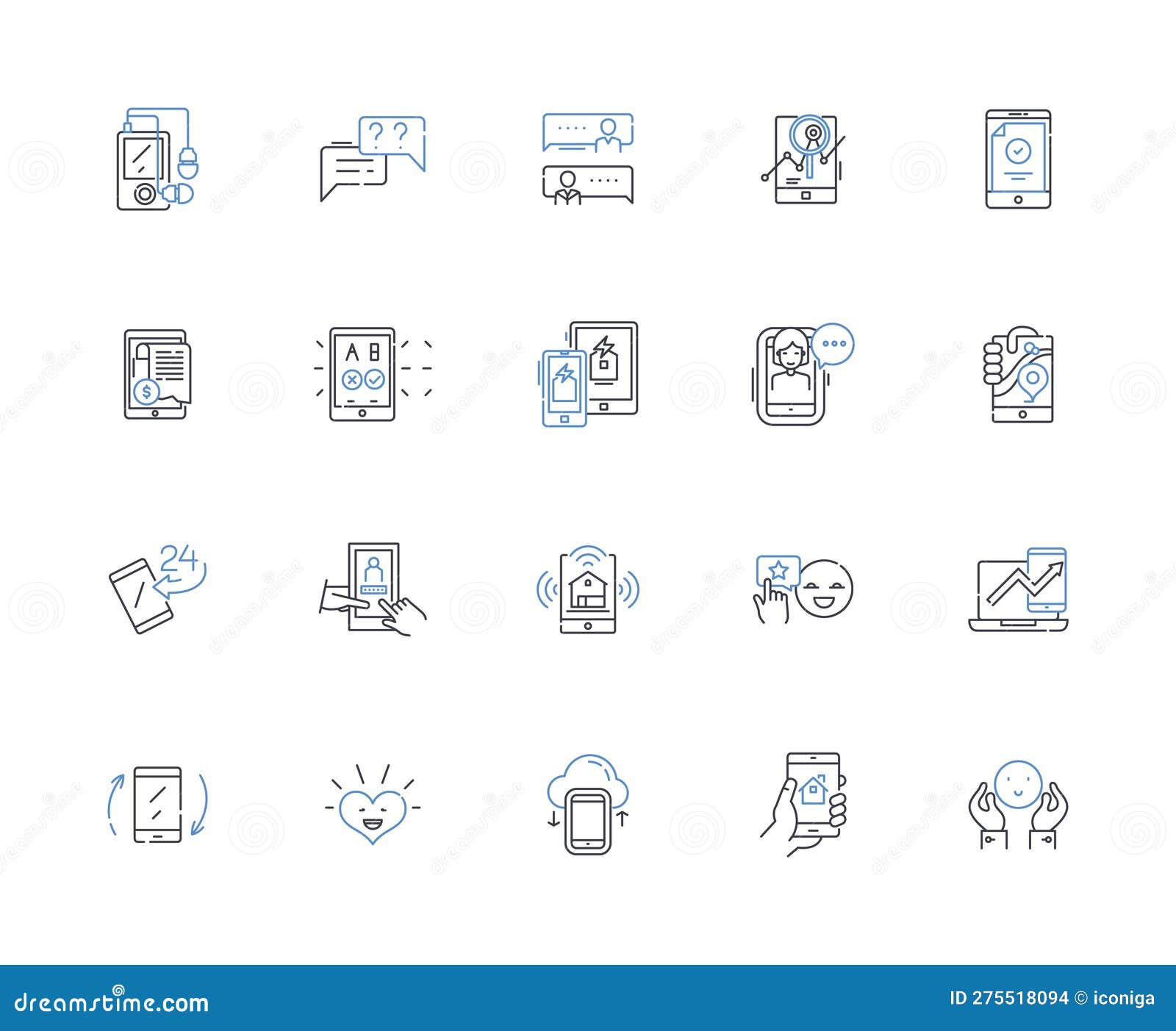 Data Computing Line Icons Collection. Analytics, Big Data, Cloud, Dashboard, Database, Excel ...