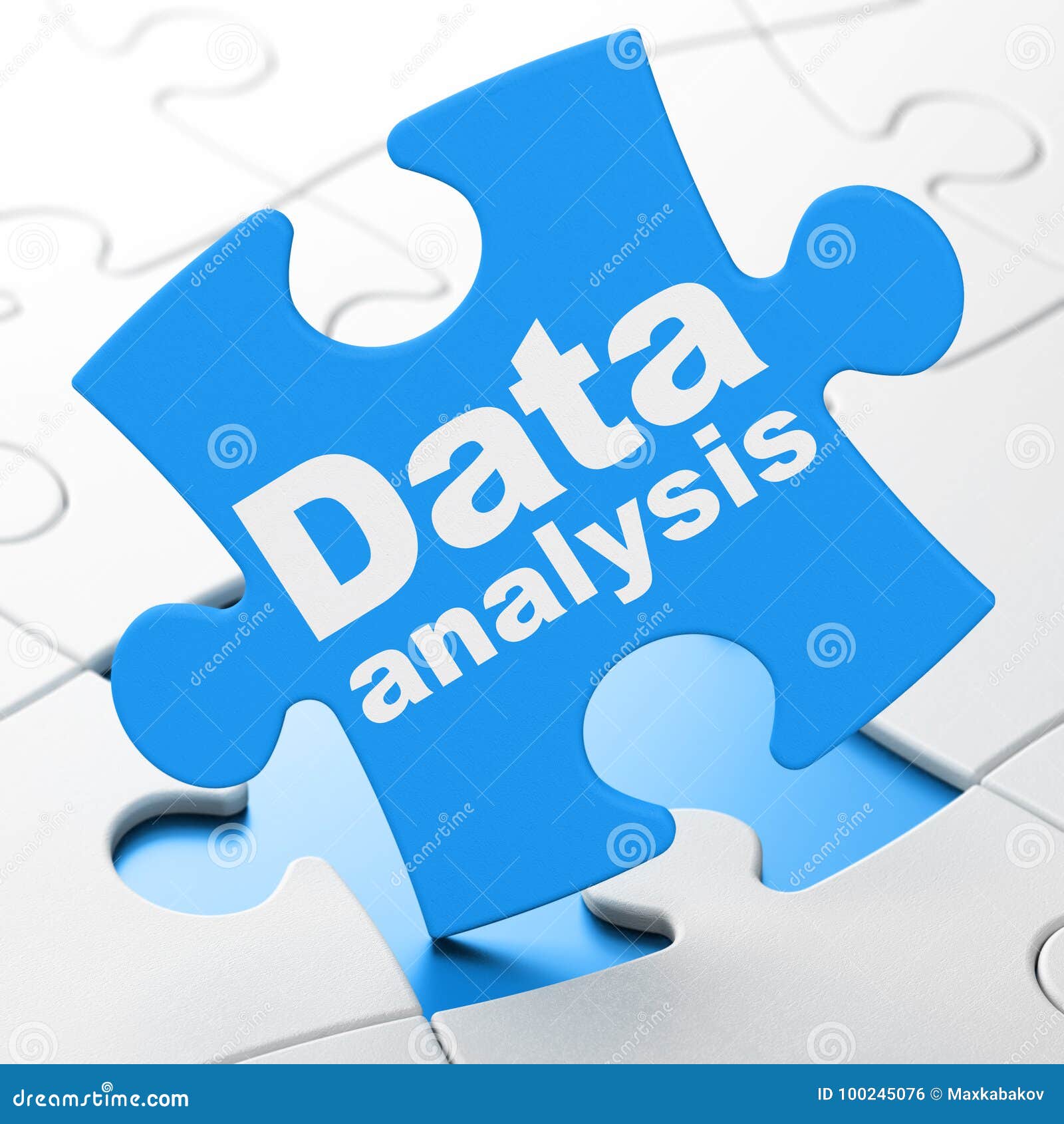 Data Concept: Data Analysis on Puzzle Background Stock Illustration ...