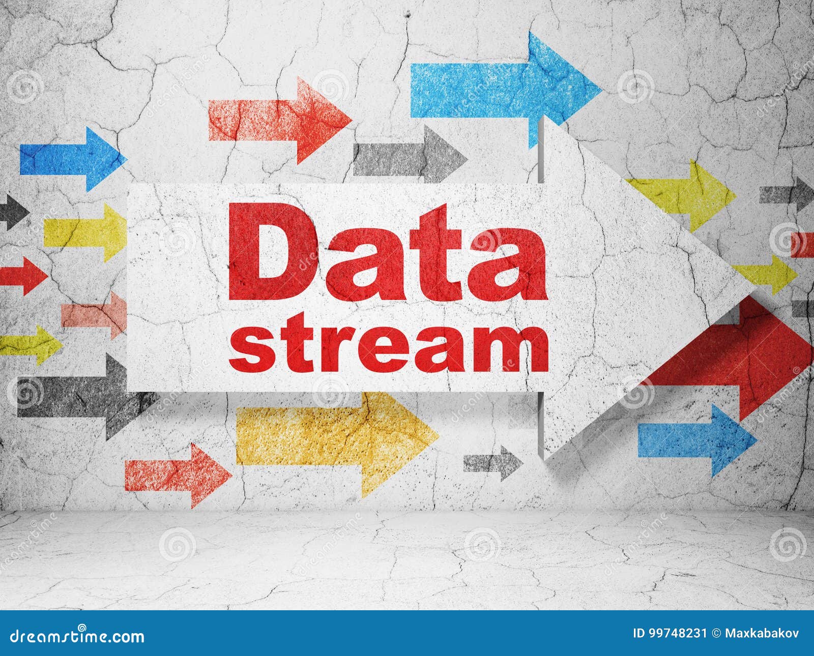 Data Concept: Arrow with Data Stream on Grunge Wall Background Stock ...