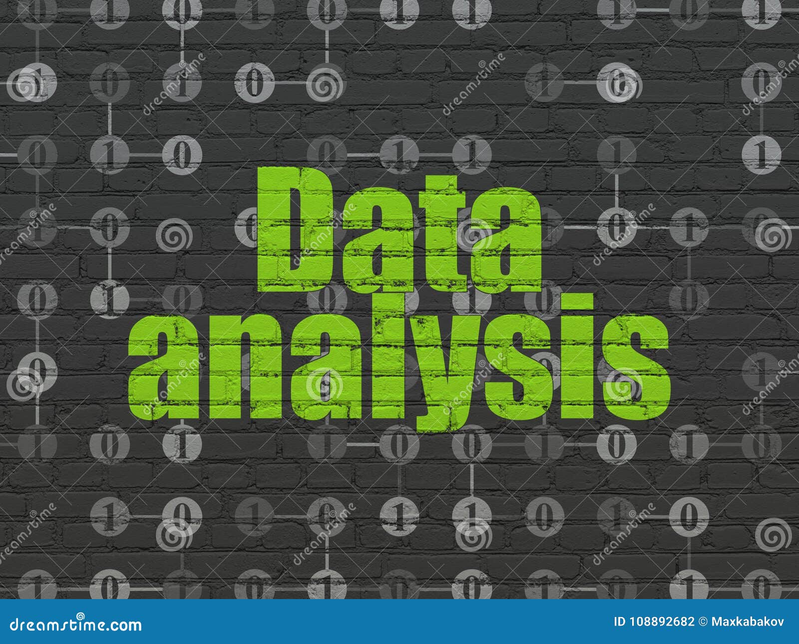 Data Concept: Data Analysis on Wall Background Stock Illustration ...