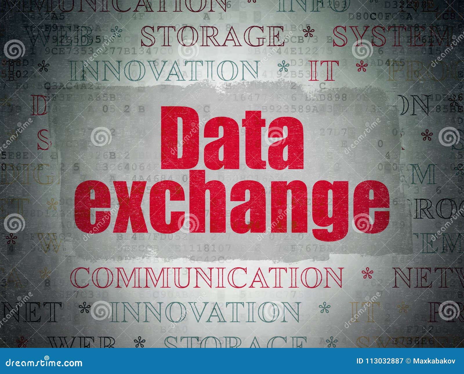 Data Concept: Data Exchange on Digital Data Paper Background Stock ...
