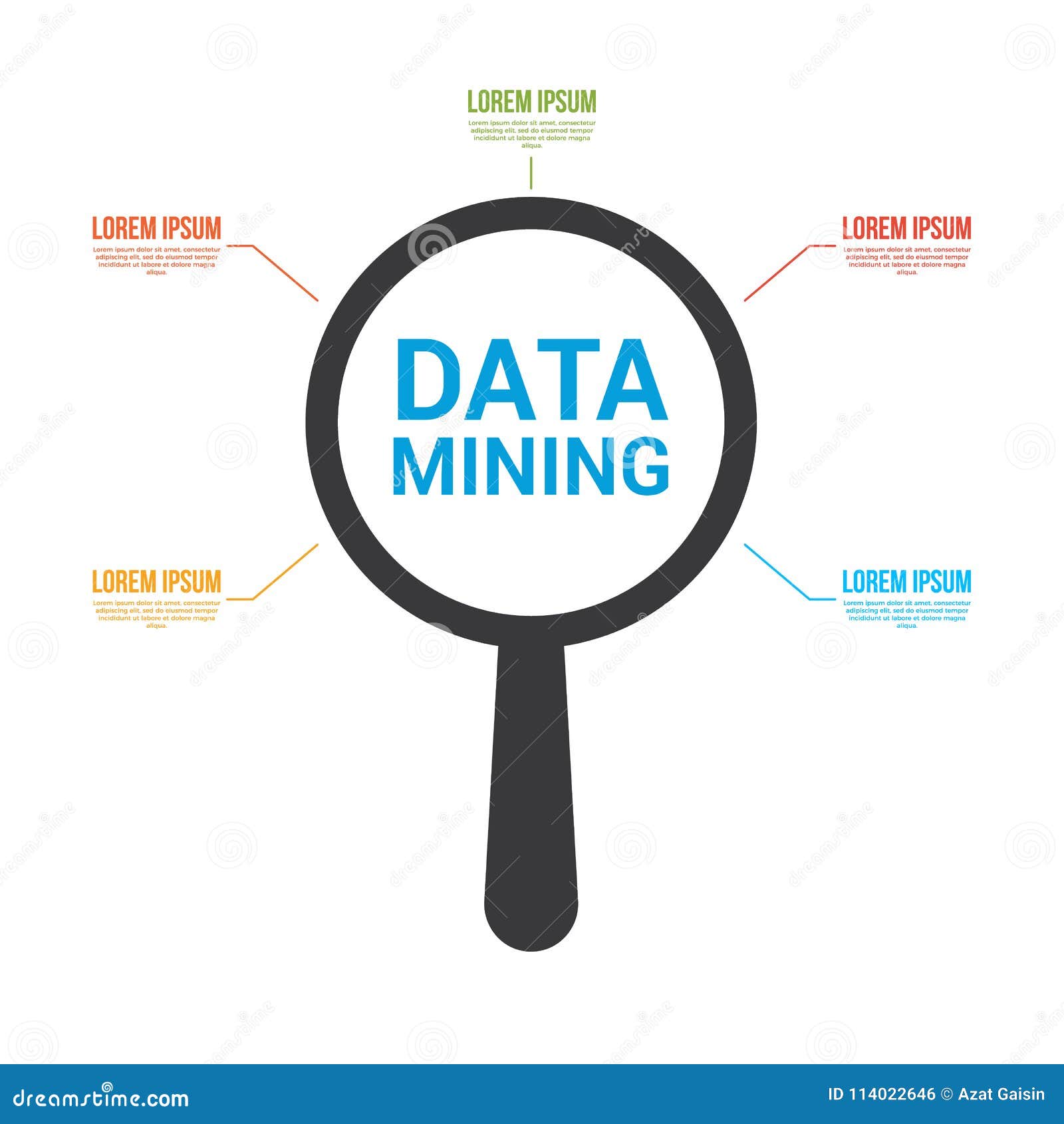 Data Concept: Magnifying Optical Glass with Words Data Mining Stock ...