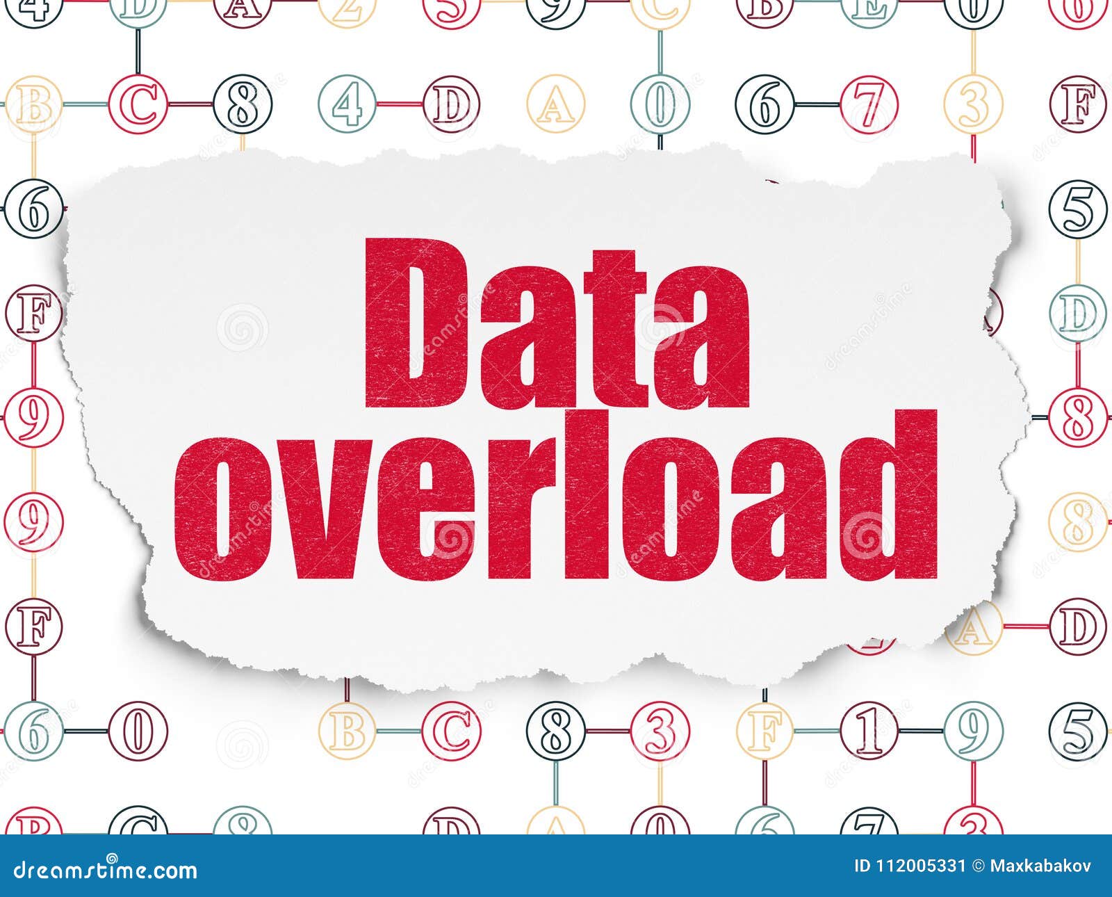 Data Concept: Data Overload on Torn Paper Background Stock Illustration ...