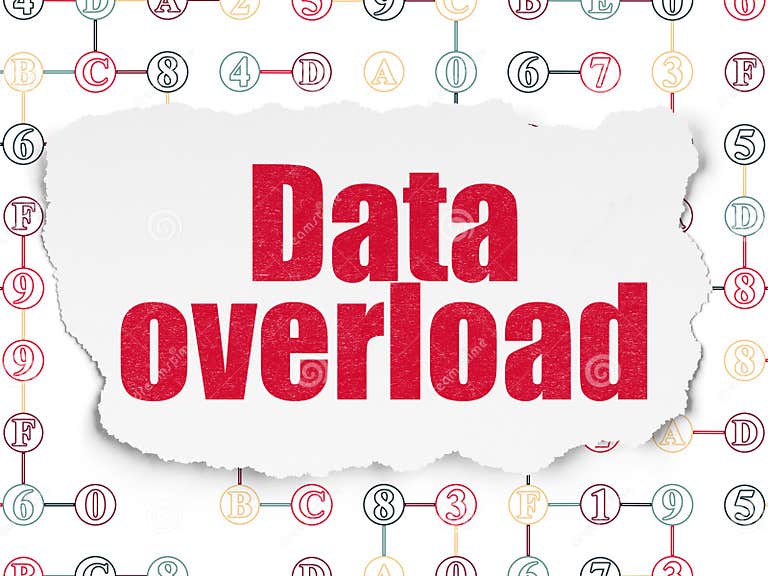 Data Concept: Data Overload on Torn Paper Background Stock Illustration ...