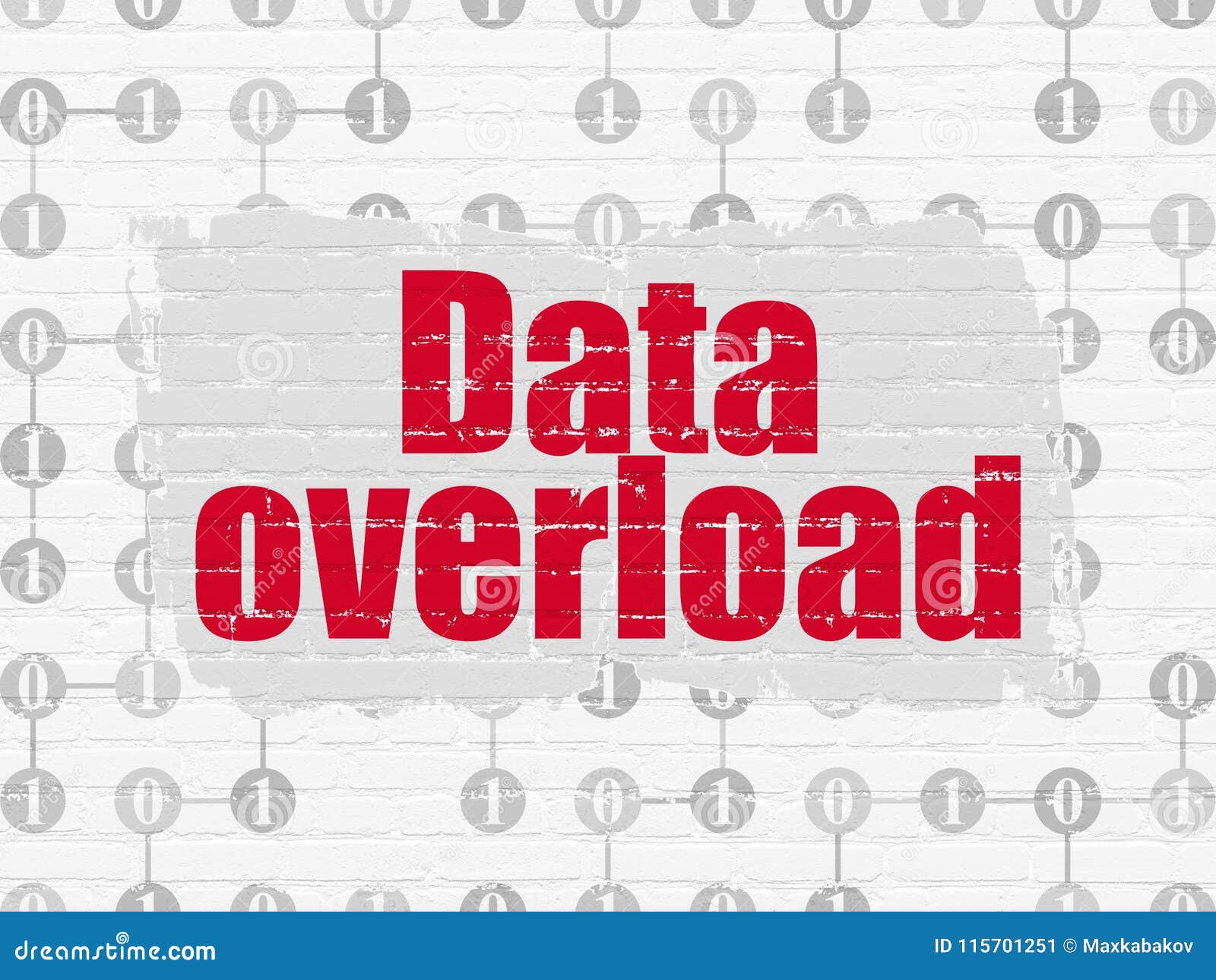Data Concept: Data Overload on Wall Background Stock Illustration ...