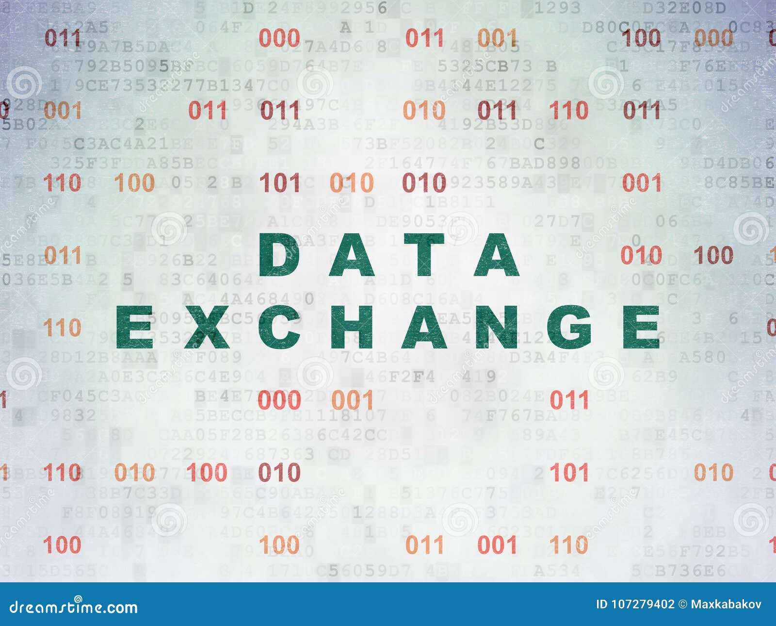 Data Concept: Data Exchange on Digital Data Paper Background Stock ...