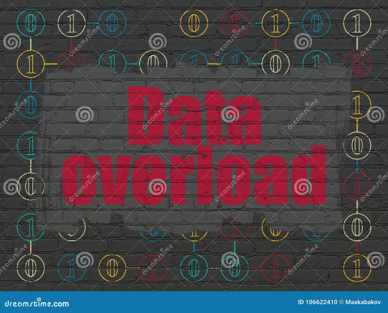 Data Concept: Data Overload on Wall Background Stock Illustration ...