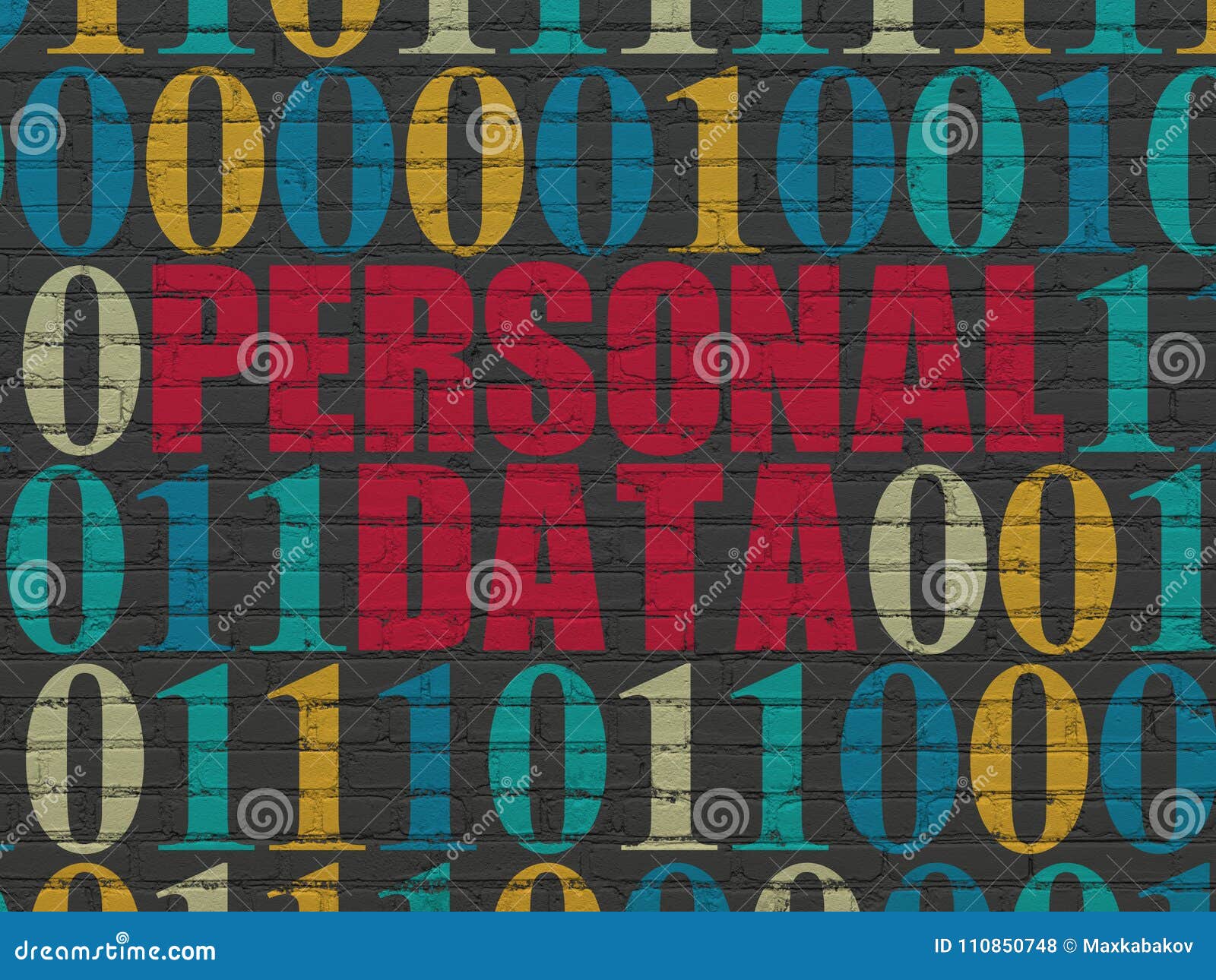 Data Concept: Personal Data on Wall Background Stock Illustration ...