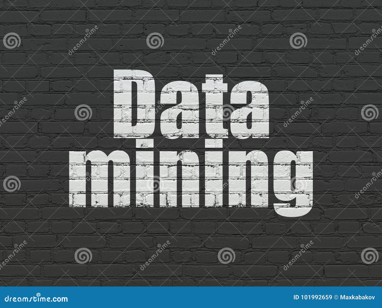 Data Concept: Data Mining on Wall Background Stock Illustration ...