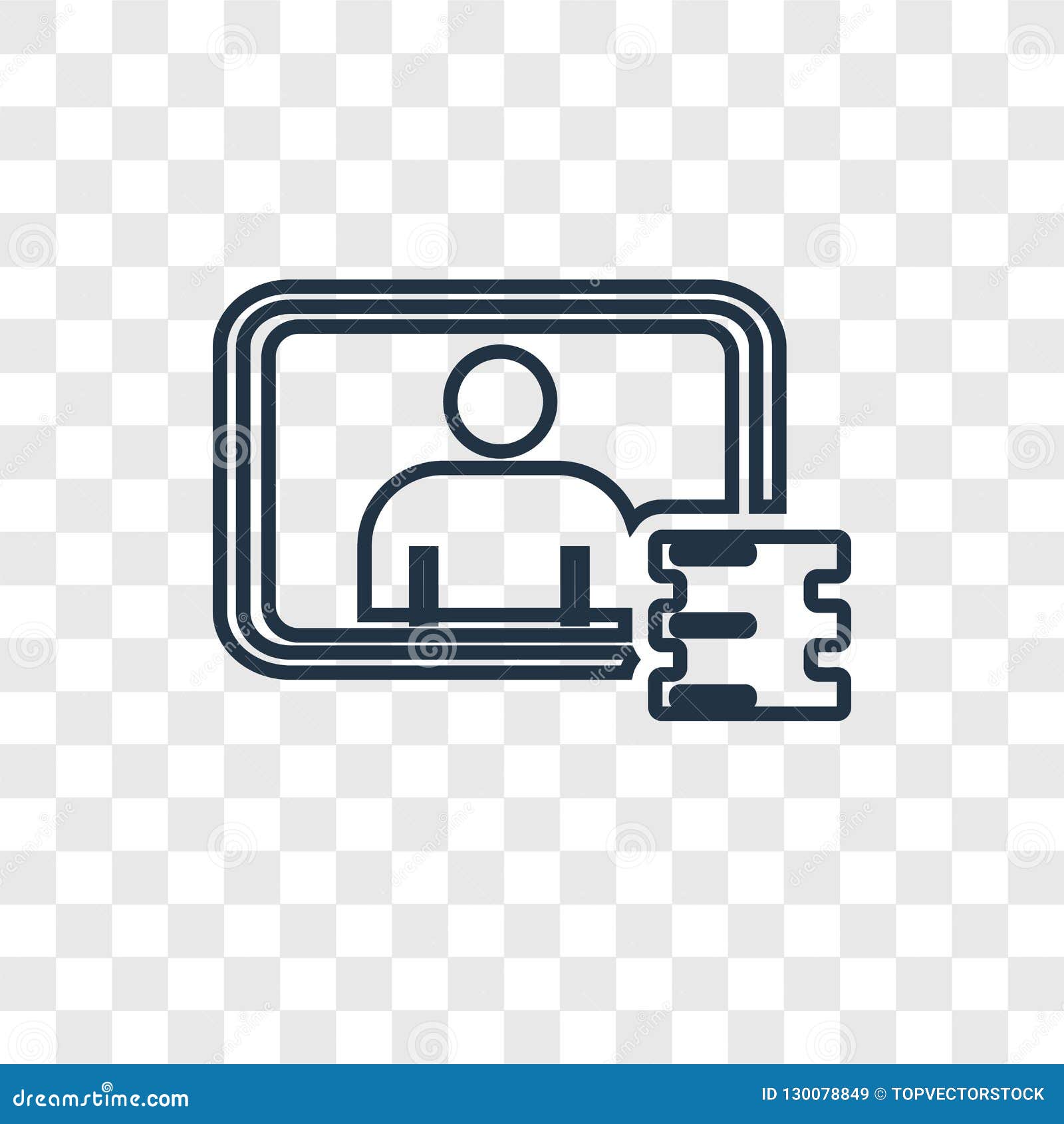 Data Concept Vector Linear Icon Isolated on Transparent Background ...