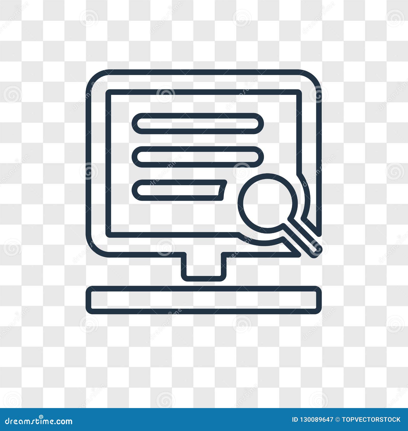 Data Concept Vector Linear Icon Isolated on Transparent Background ...