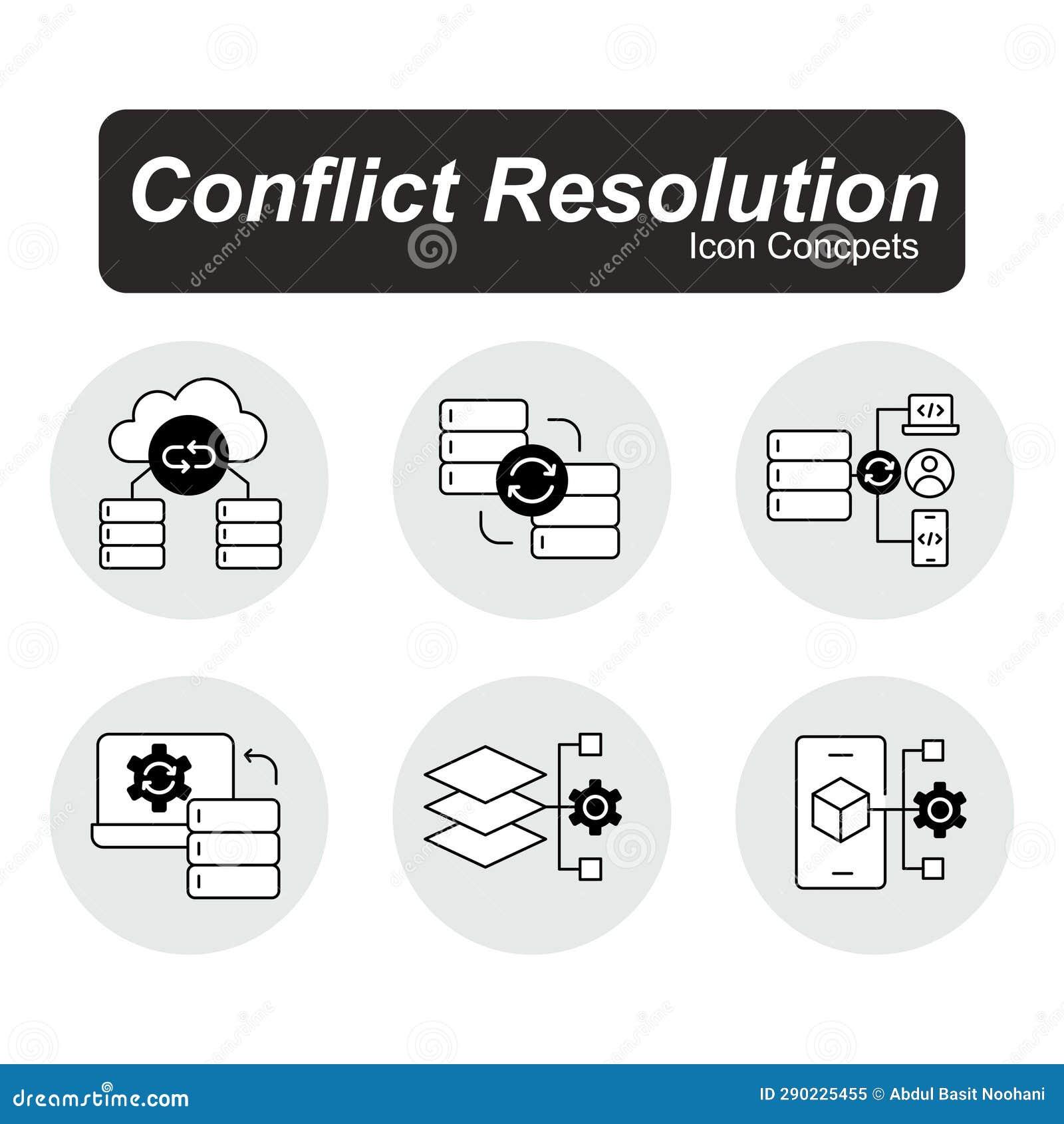 Data Conflicts Icon. Dispute Resolution Symbol. Conflict Data ...