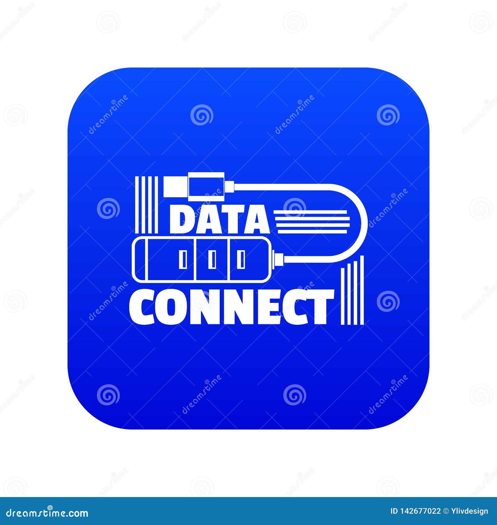 Data Connect Icon Blue Vector Stock Vector - Illustration of cloud ...