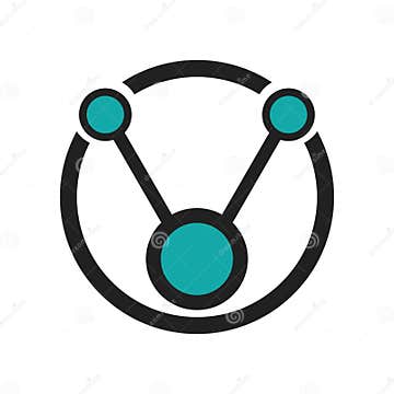 Data Connected Circular Graphic Interface Symbol Icon Vector Sign and ...