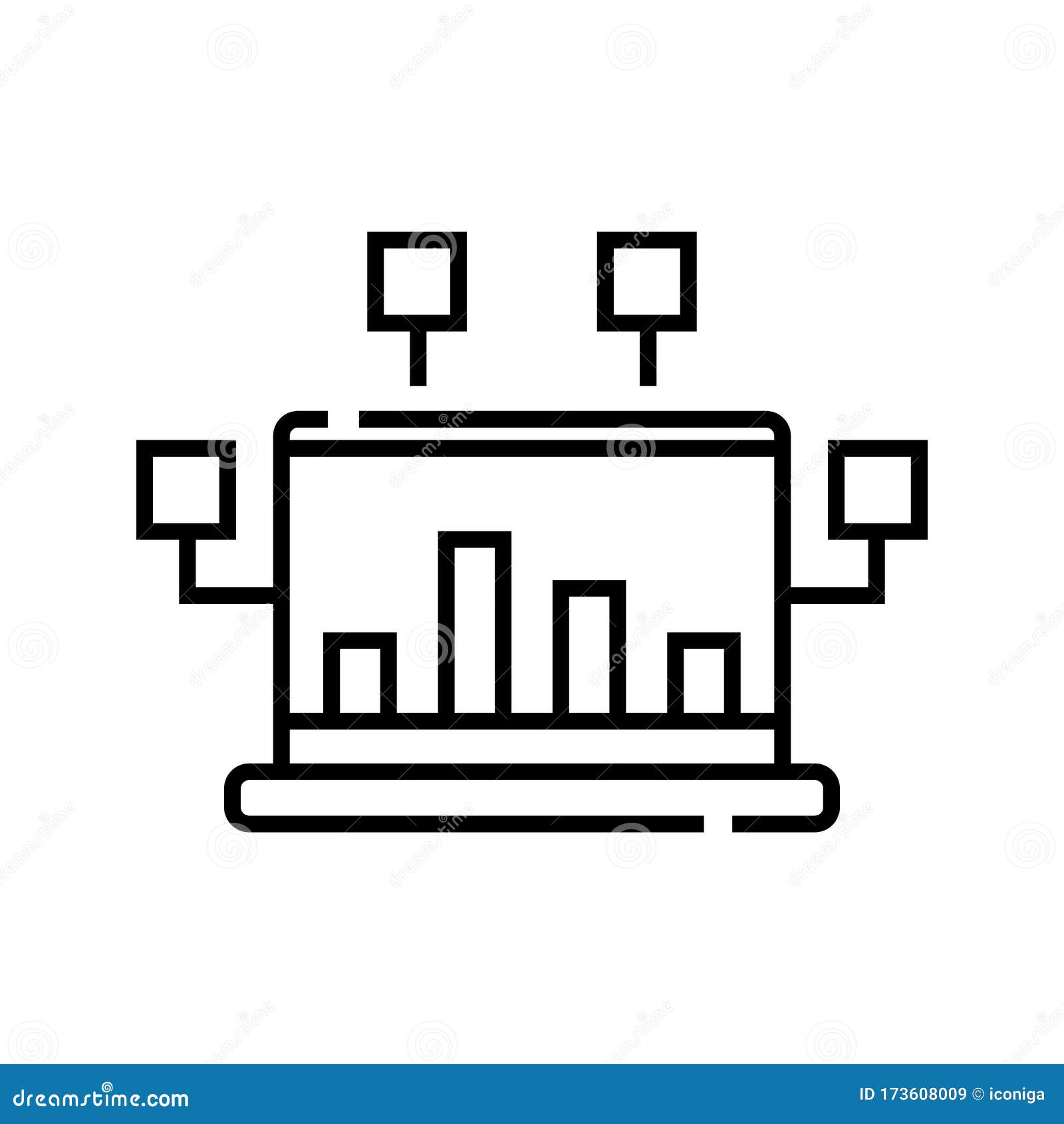 Data Connection Line Icon, Concept Sign, Outline Vector Illustration ...
