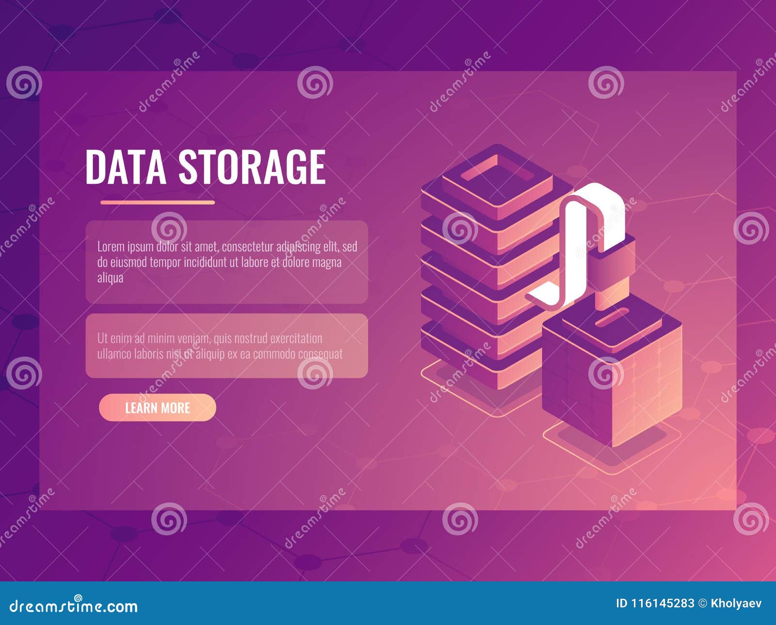 Data Connection and Transmission Isometric Concept, Server Room ...