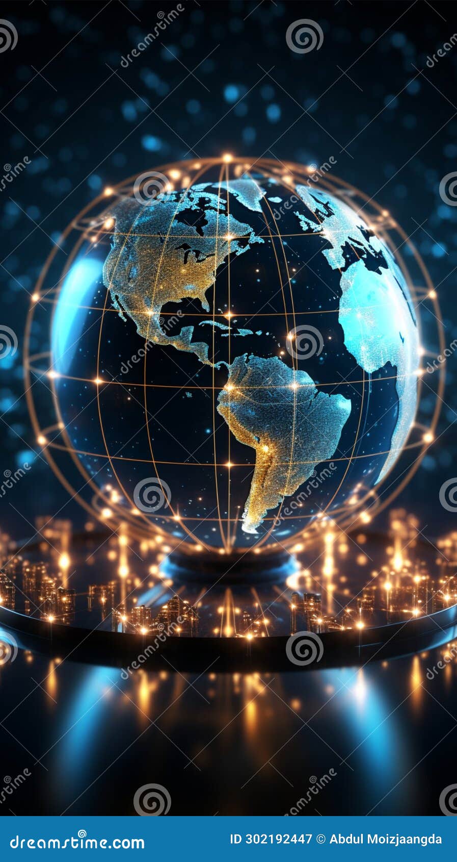 Data Constellations Globe Hologram, Lines Trace Global Communication ...