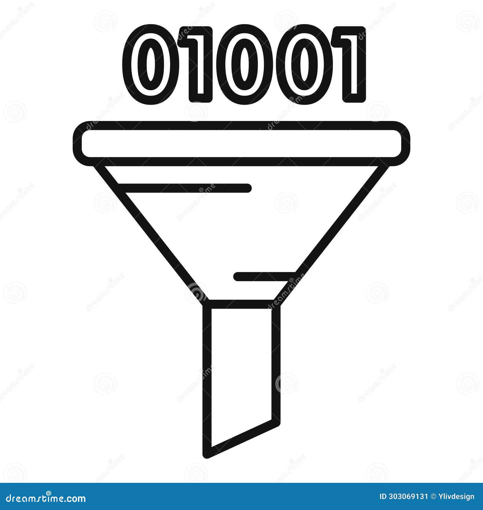 Data Content Filter Icon Outline Vector. Strain Flow Server Stock ...