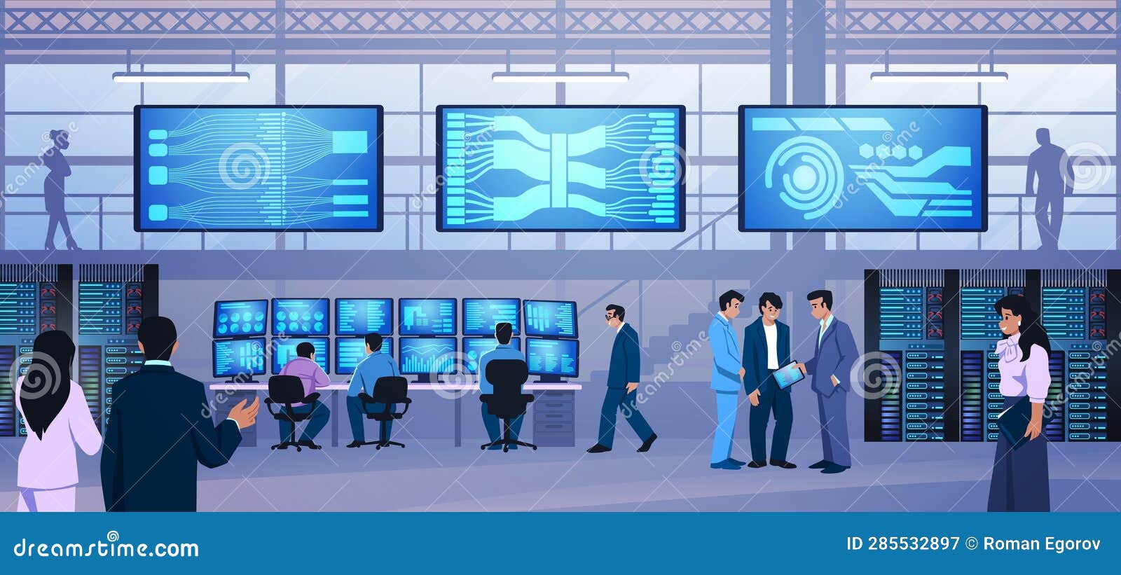 Data Control. Room Center. Operators in Government. Computer Security ...