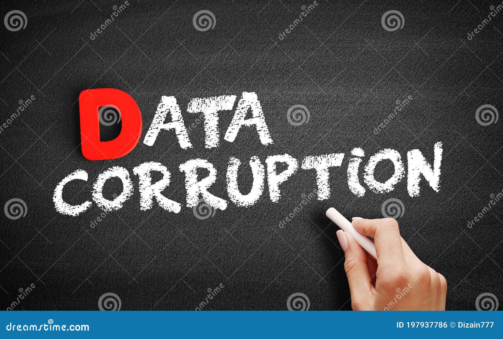 Data Corruption Text on Blackboard Stock Photo - Image of computer ...
